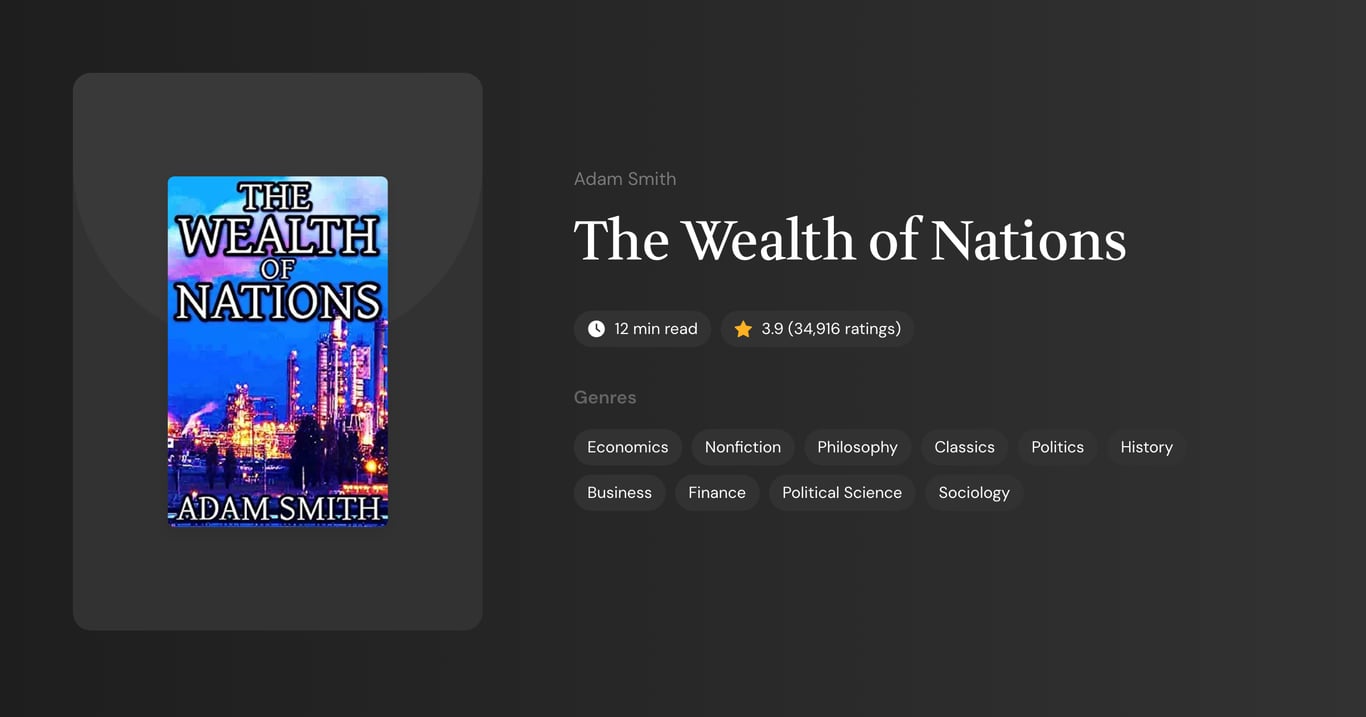 The Wealth of Nations Book Summary