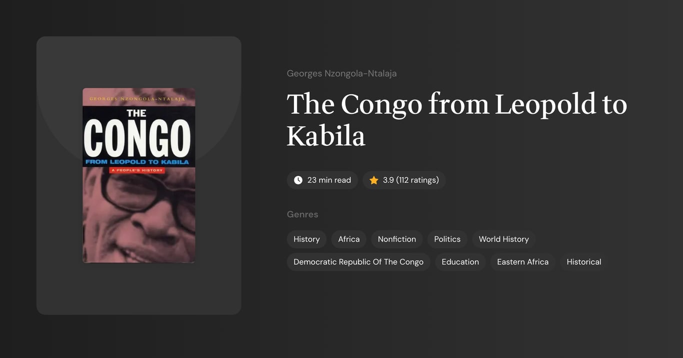 The Congo from Leopold to Kabila Book Summary