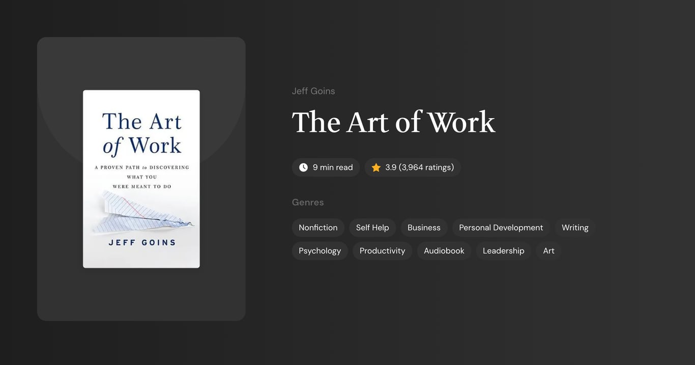 The Art of Work Book Summary