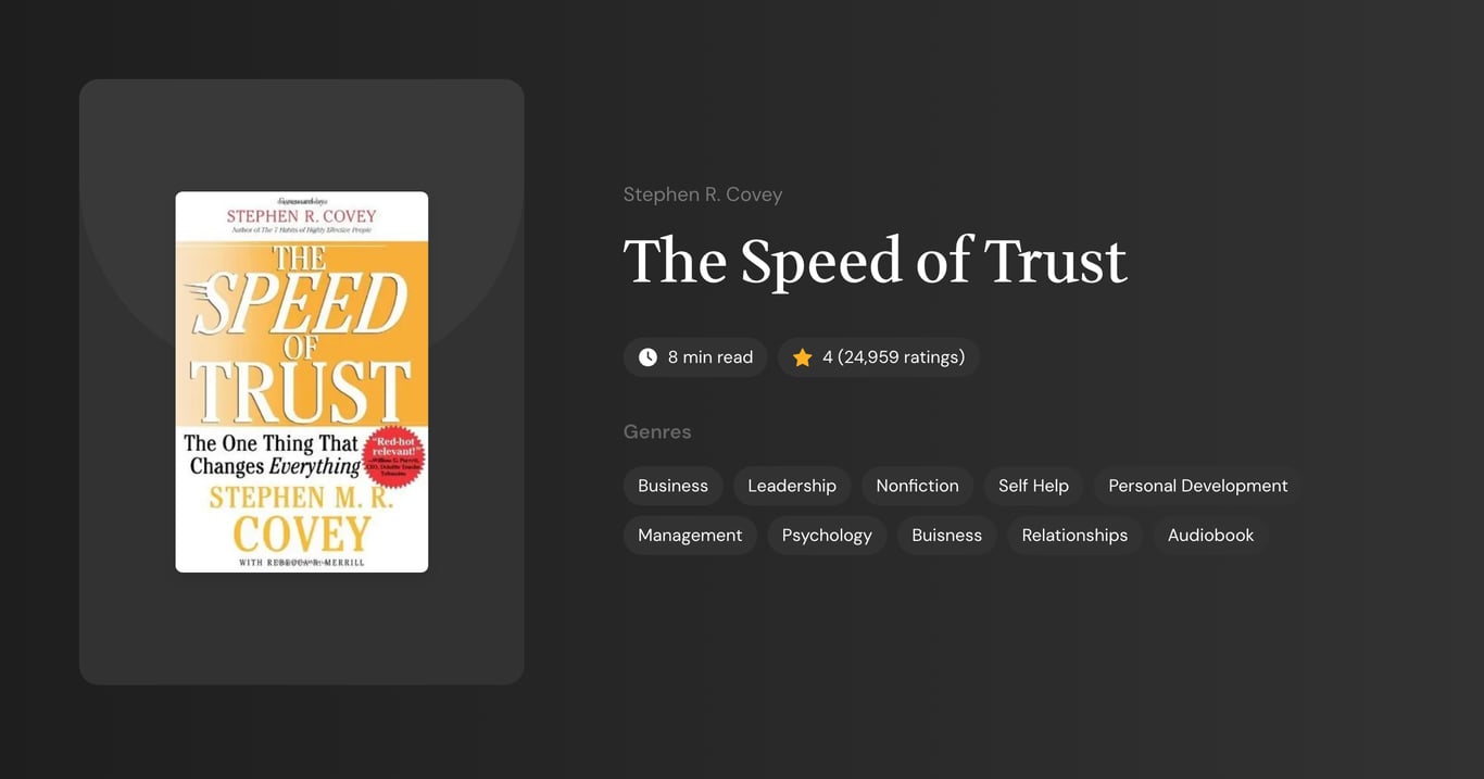 The Speed of Trust Book Summary