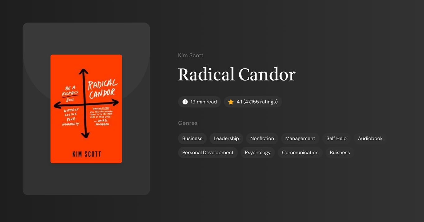 Radical Candor Book Summary