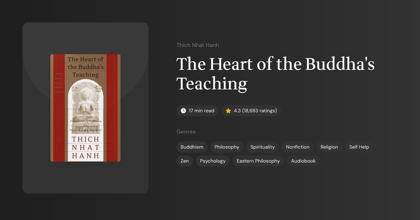 The Heart of the Buddha's Teaching Book Summary