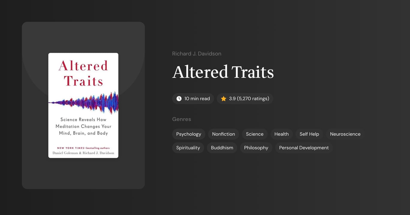 Altered Traits Book Summary