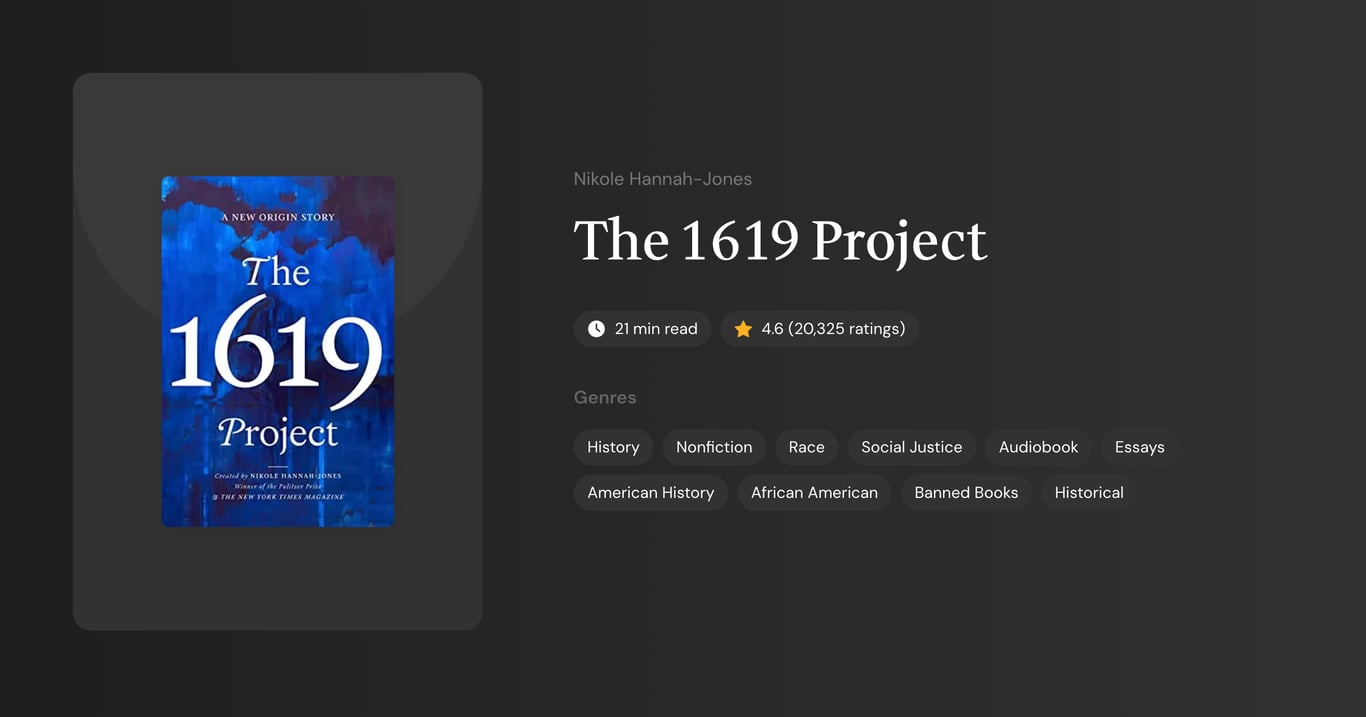 The 1619 Project Book Summary