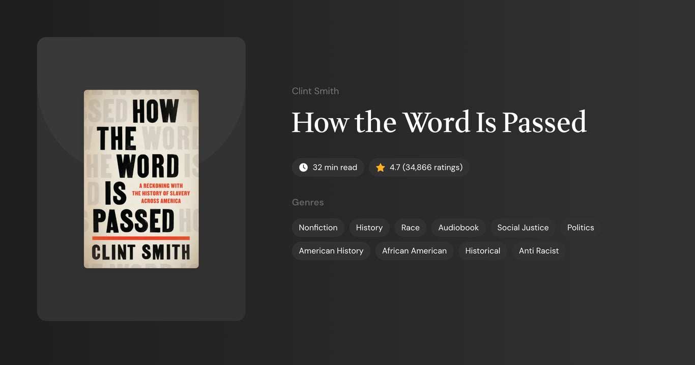 How the Word Is Passed Book Summary