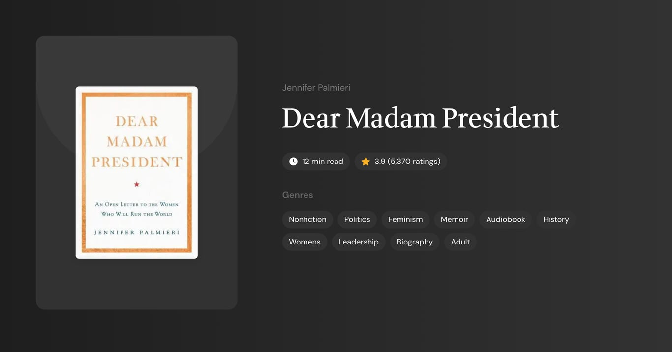 Dear Madam President Book Summary
