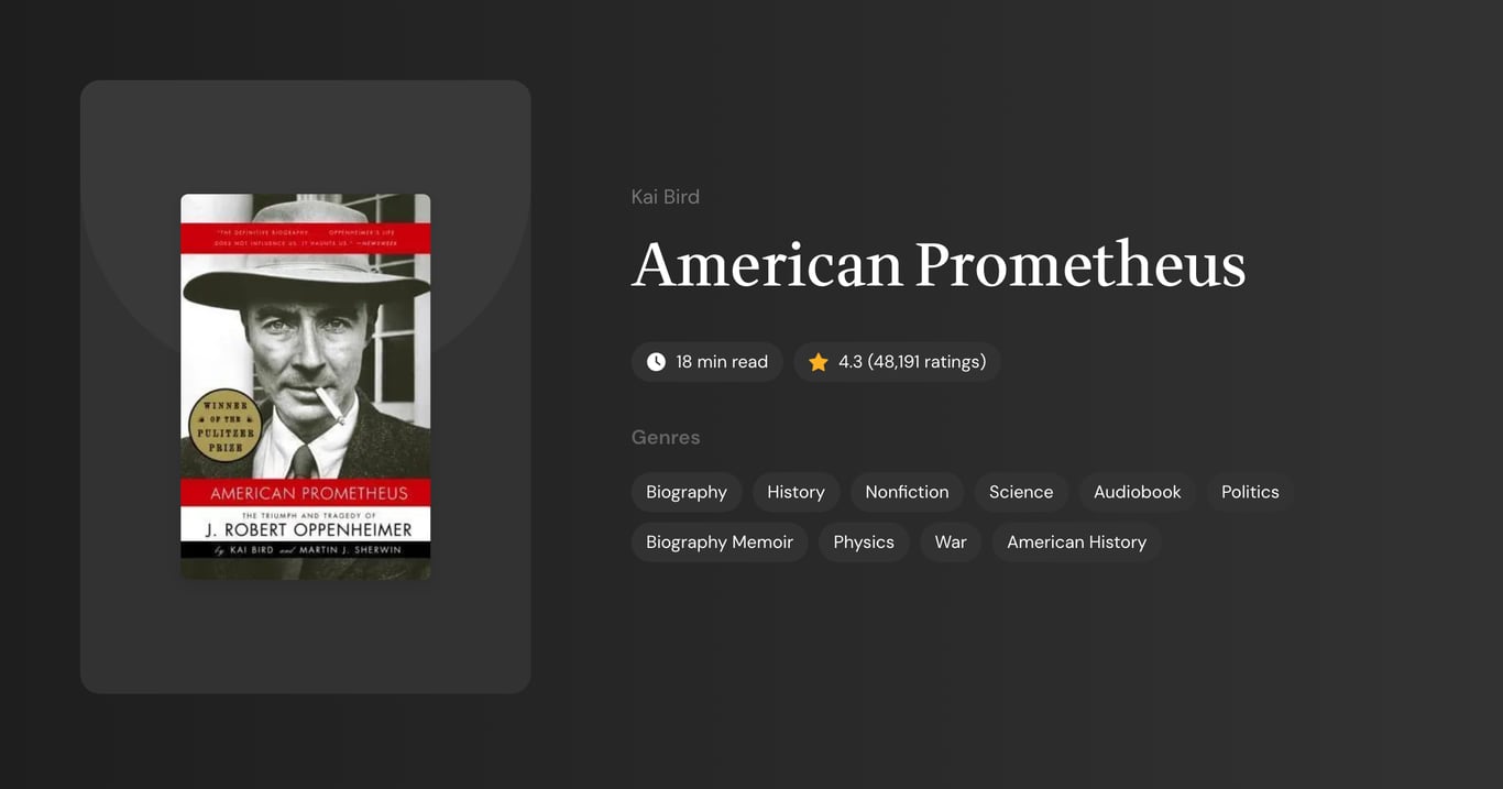 American Prometheus Book Summary