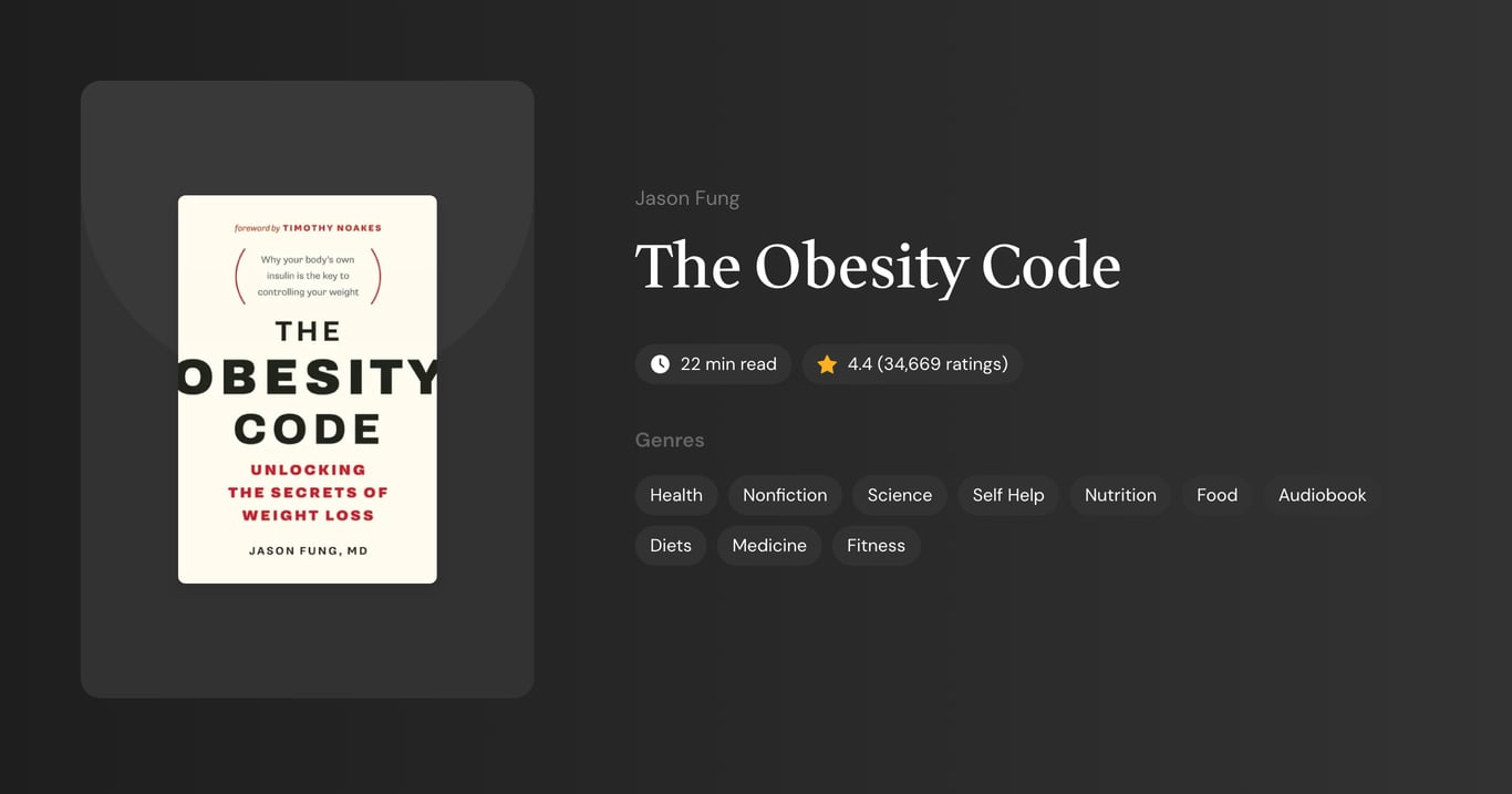 The Obesity Code Book Summary