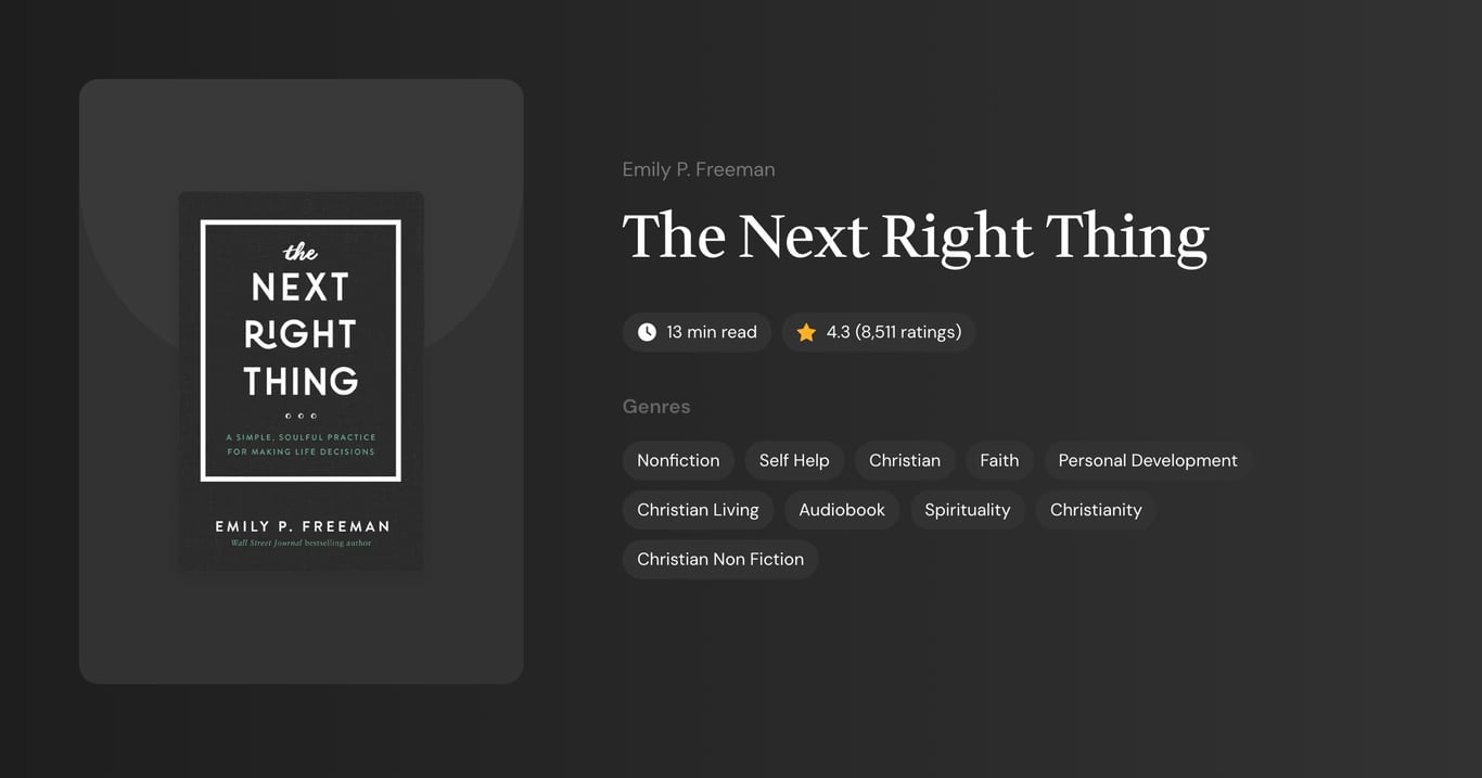 The Next Right Thing Book Summary