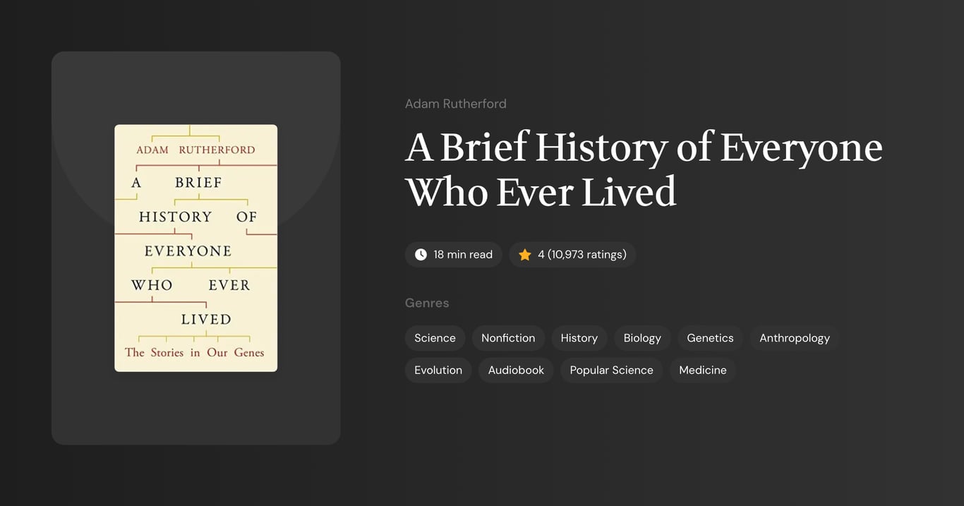 A Brief History of Everyone Who Ever Lived Book Summary