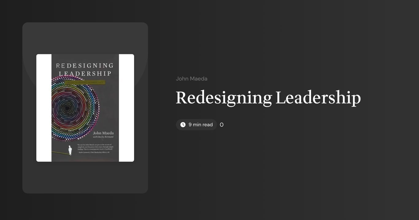 Redesigning Leadership Book Summary