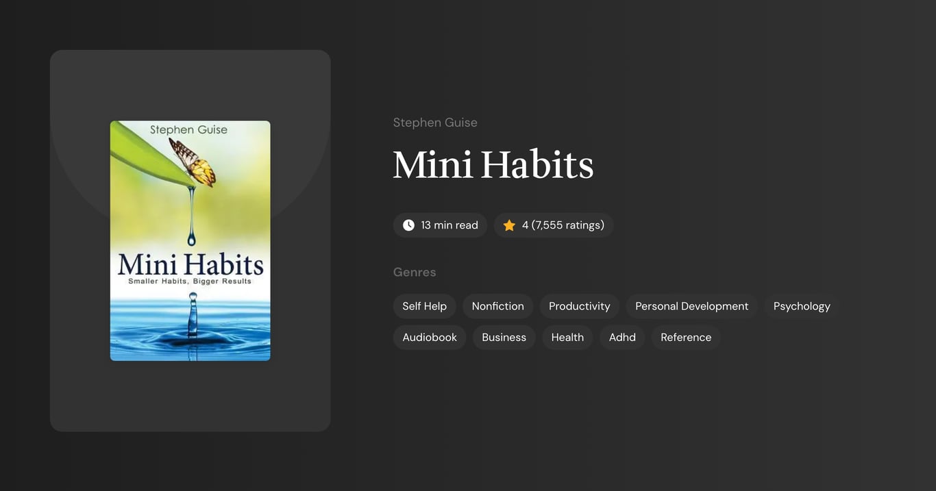 Mini Habits Book Summary