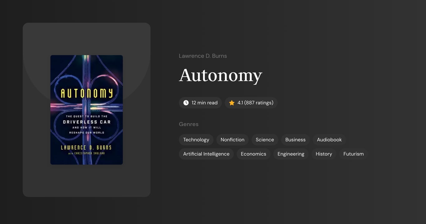 Autonomy Book Summary