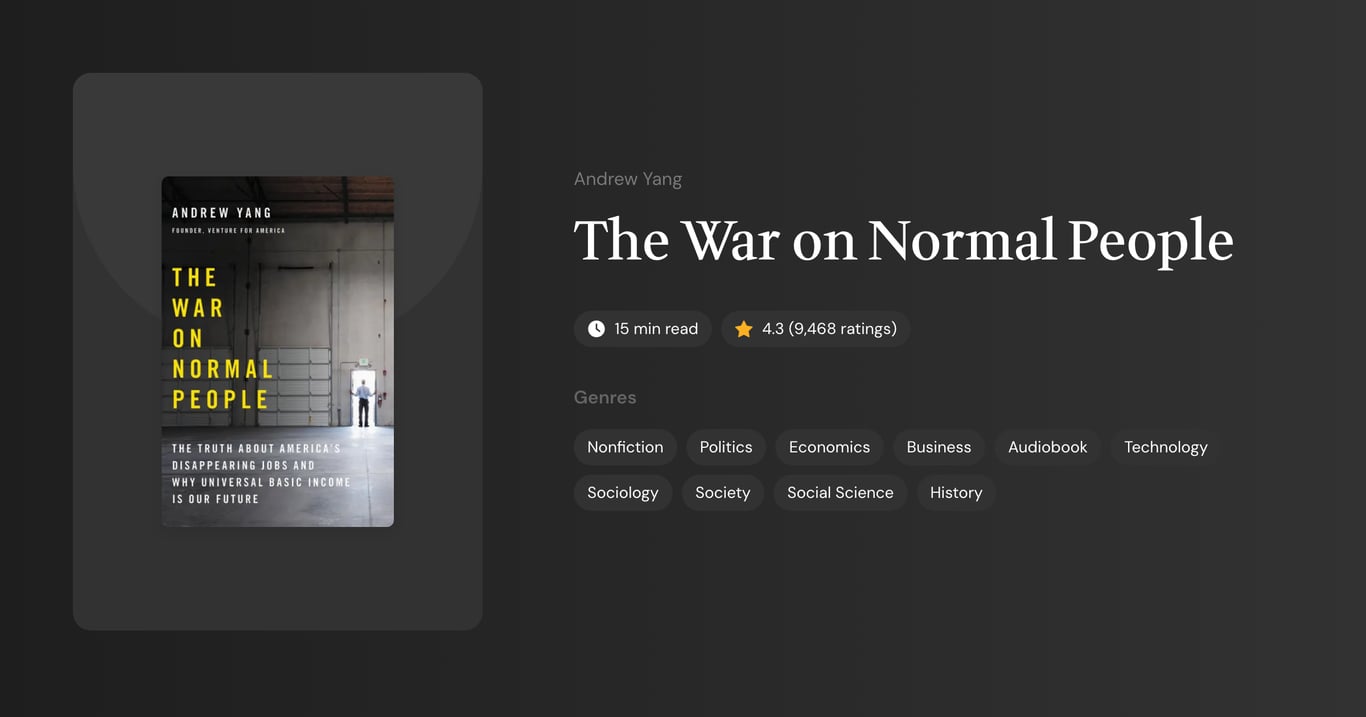The War on Normal People Book Summary