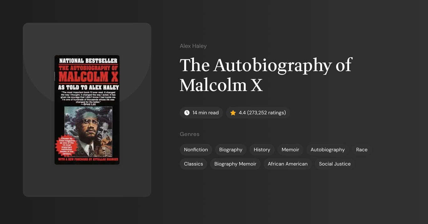 The Autobiography of Malcolm X Book Summary