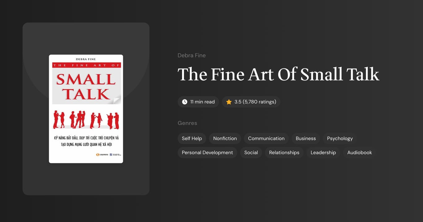 The Fine Art Of Small Talk Book Summary