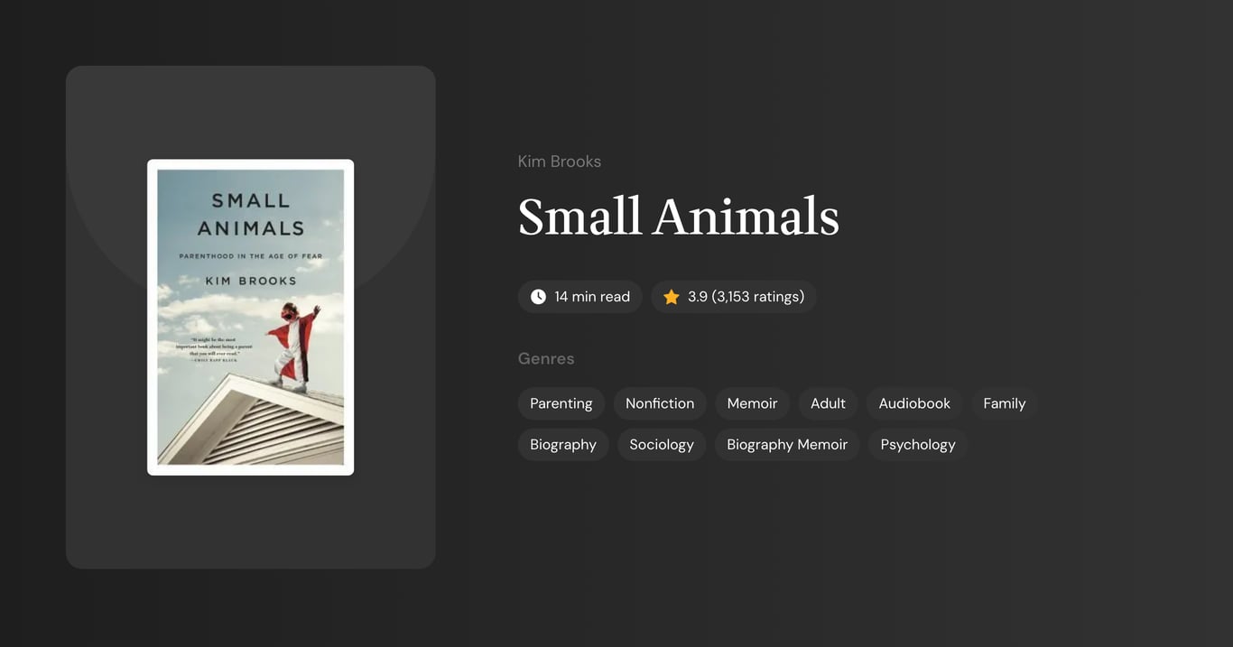 Small Animals Book Summary