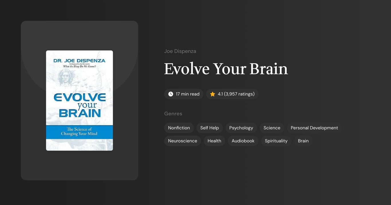 Evolve Your Brain Book Summary