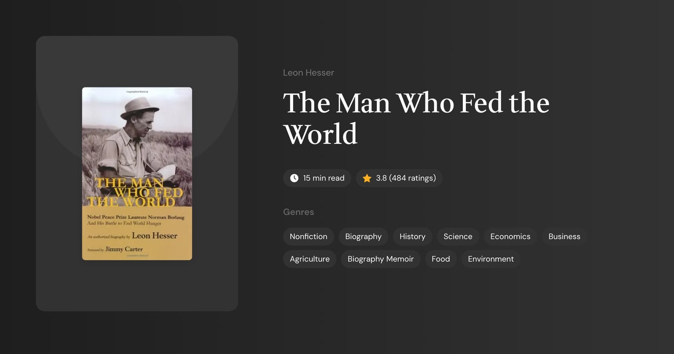 The Man Who Fed the World Book Summary