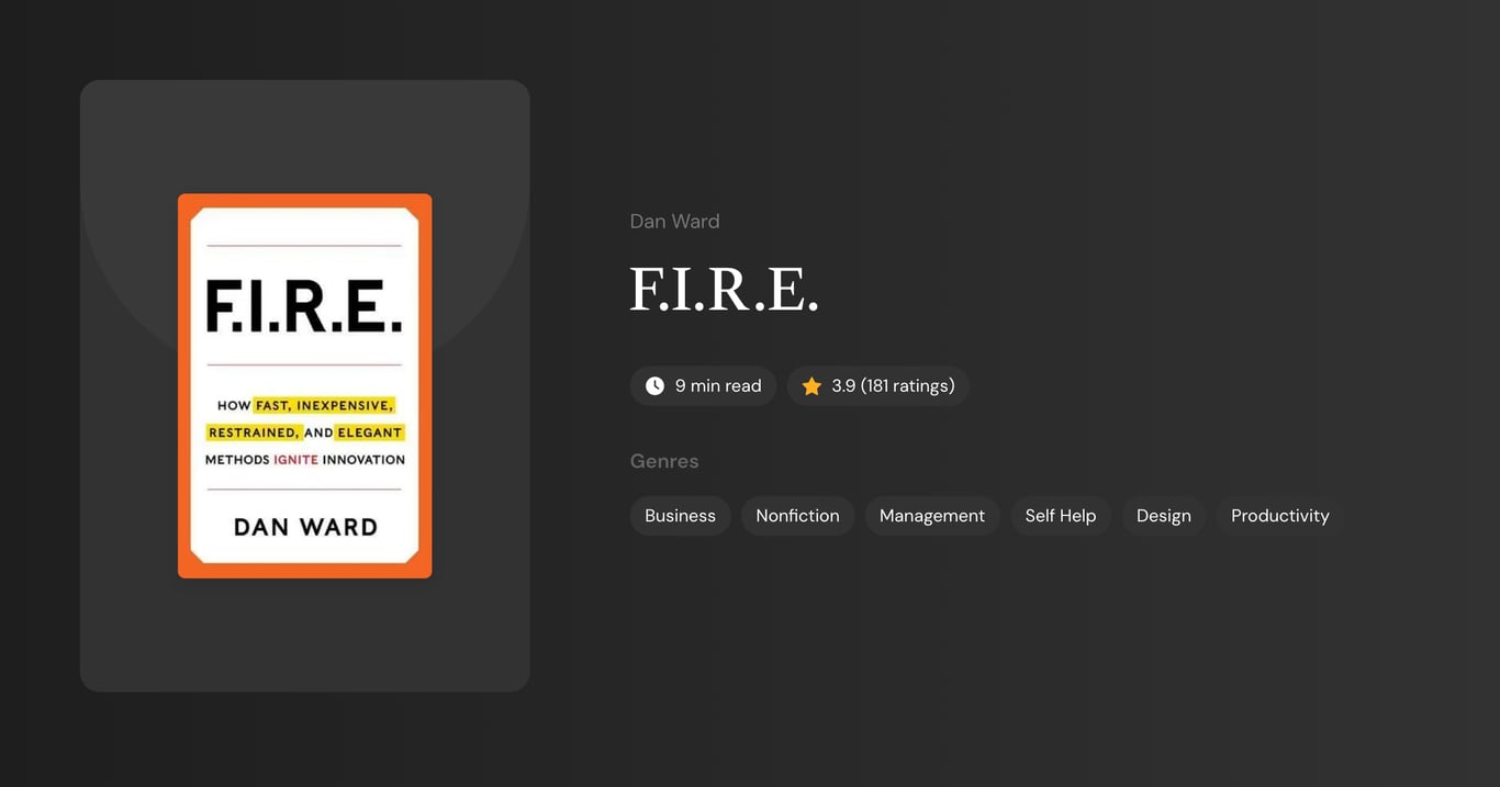 F.I.R.E. Book Summary