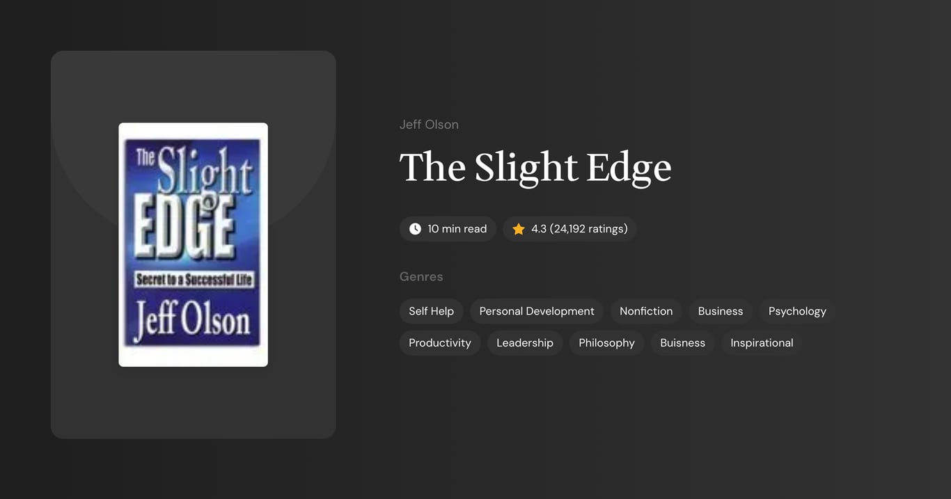 The Slight Edge Book Summary