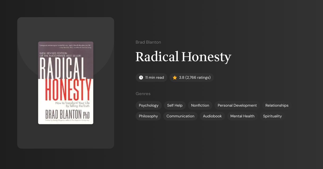 Radical Honesty Book Summary