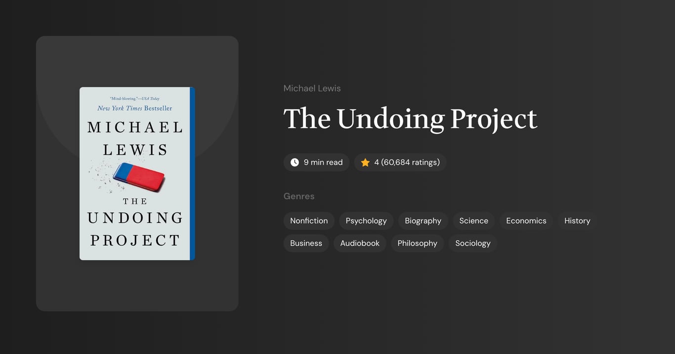The Undoing Project Book Summary