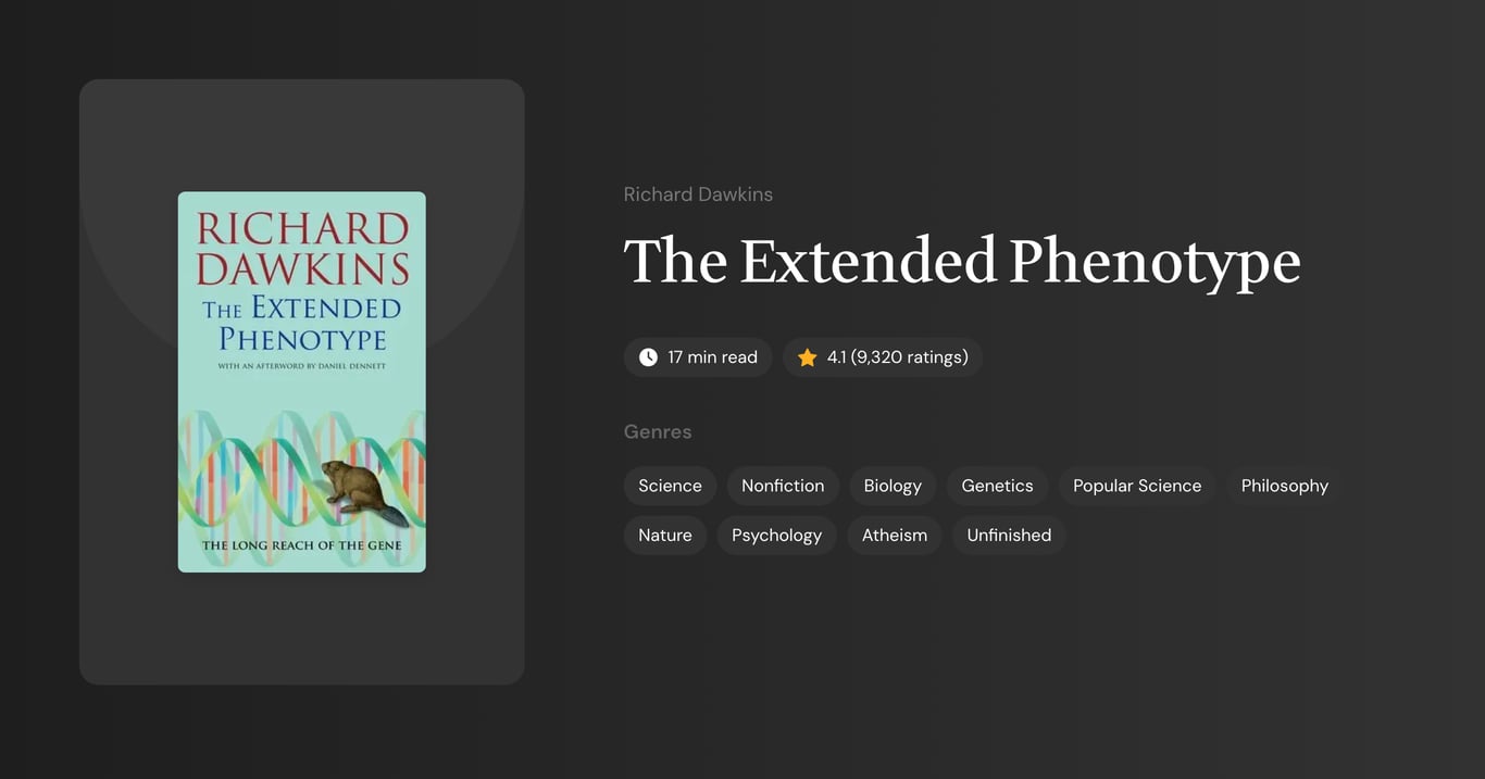 The Extended Phenotype Book Summary