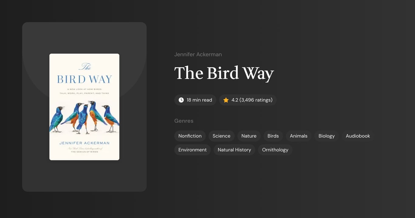 The Bird Way Book Summary