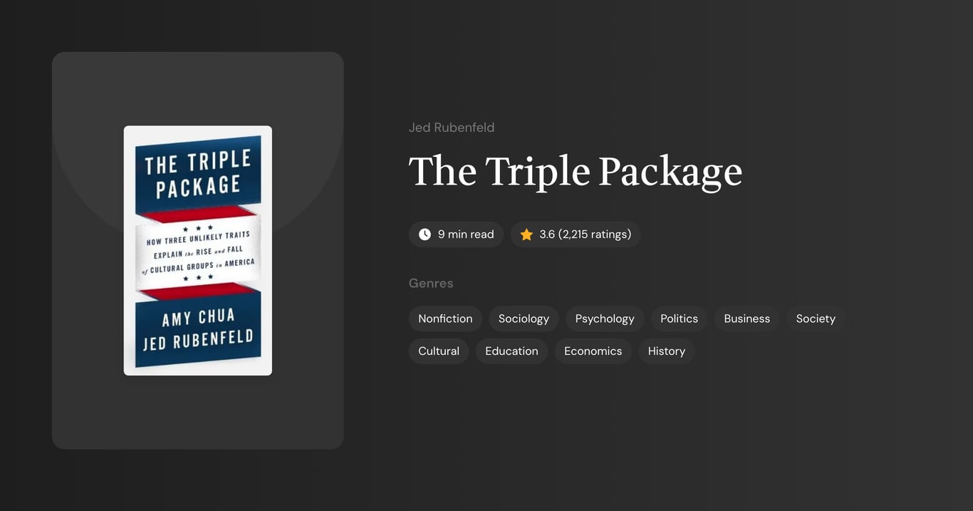 The Triple Package Book Summary