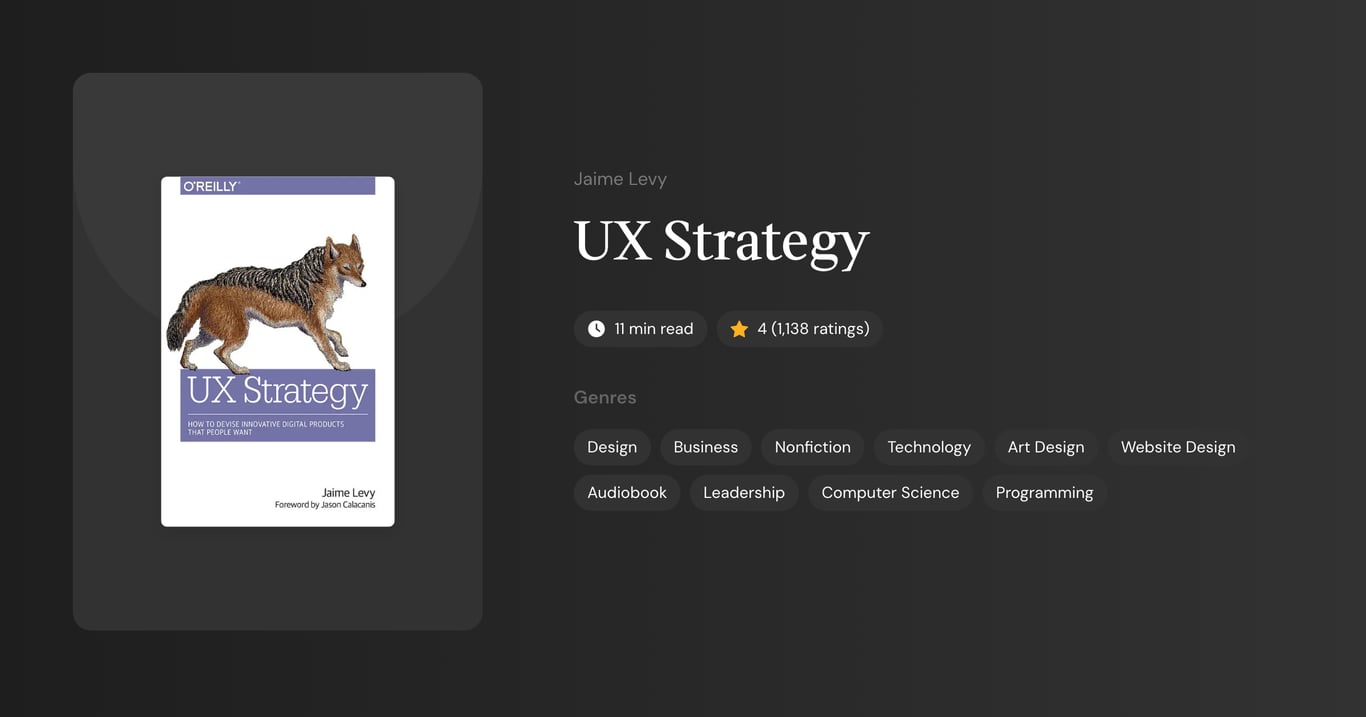 UX Strategy Book Summary