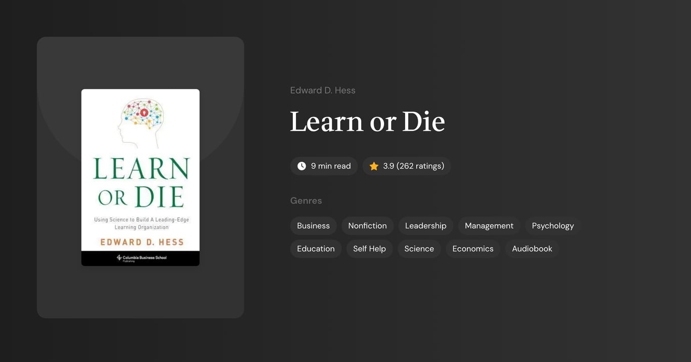 Learn or Die Book Summary