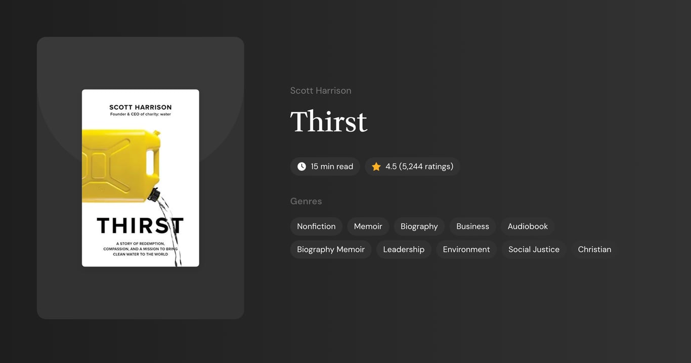 Thirst Book Summary