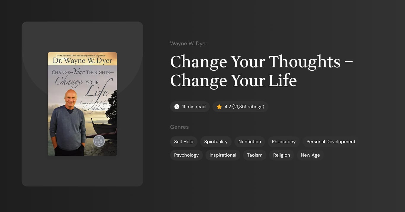 Change Your Thoughts – Change Your Life Book Summary
