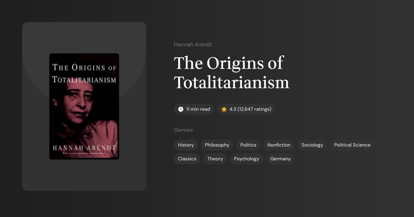 The Origins of Totalitarianism Book Summary