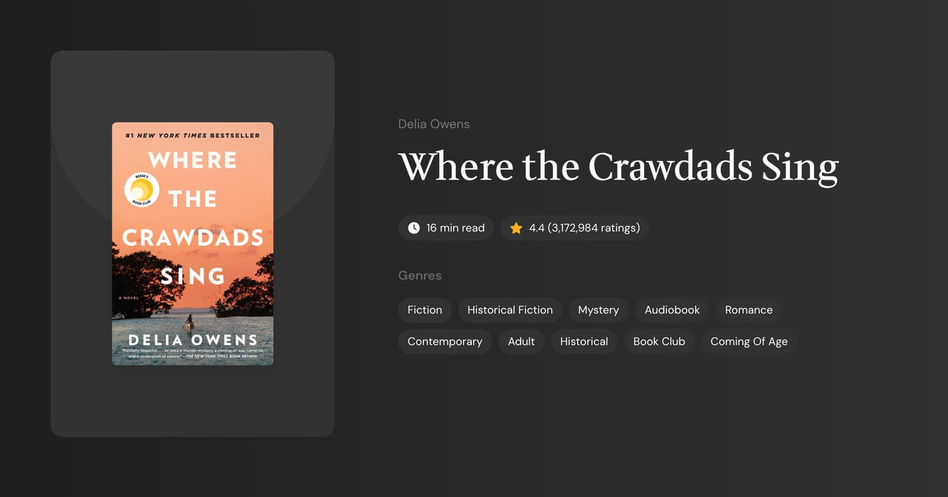 Where the Crawdads Sing Book Summary