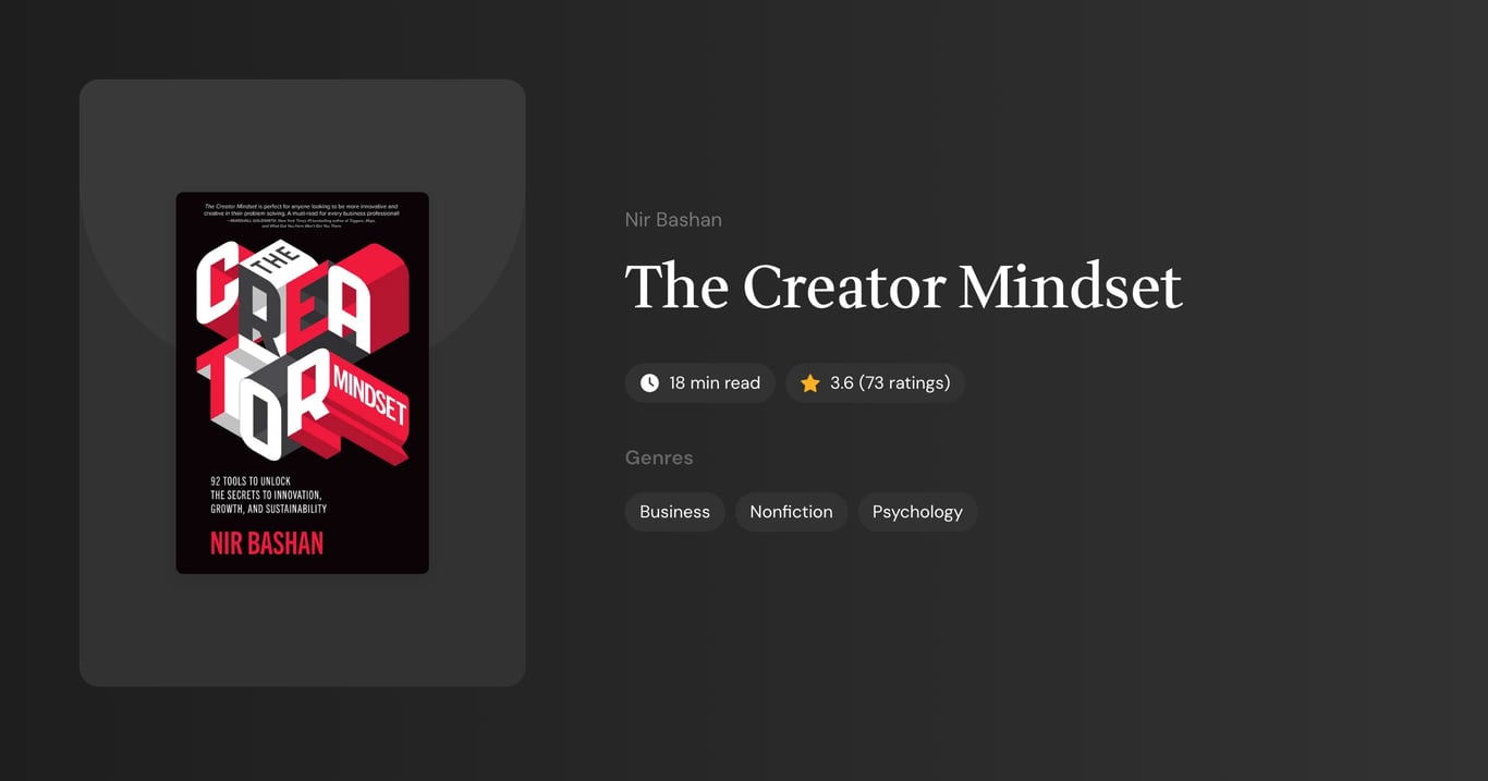 The Creator Mindset Book Summary