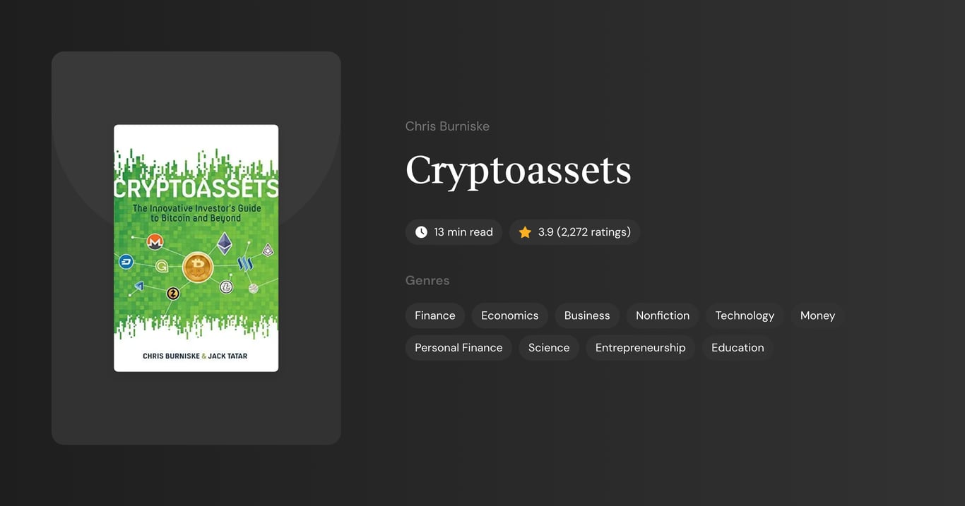 Cryptoassets Book Summary