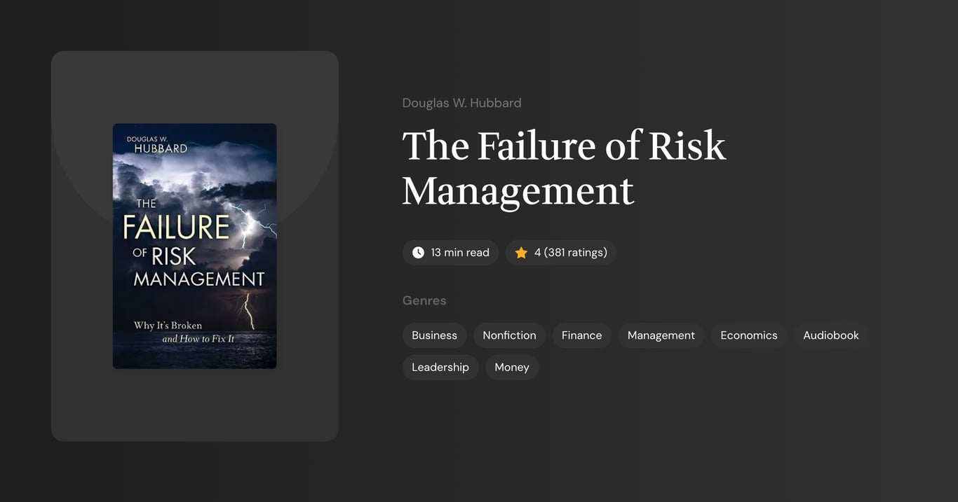 The Failure of Risk Management Book Summary