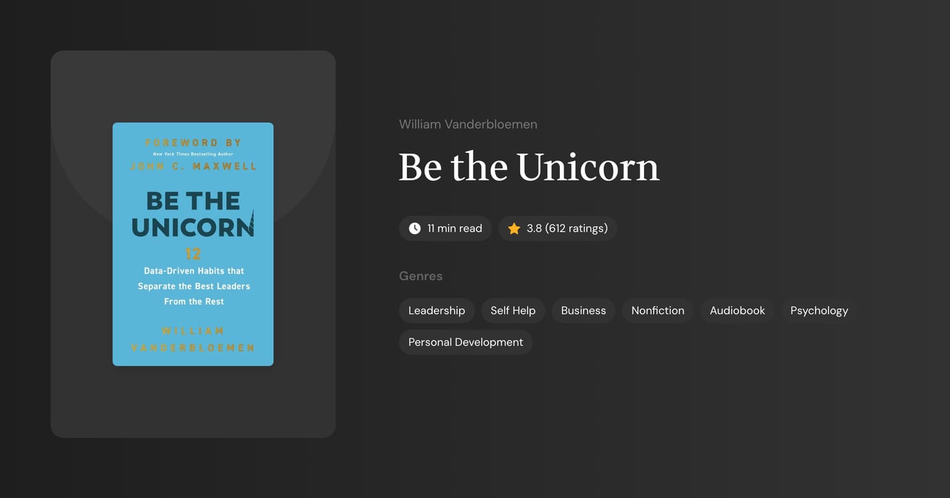 Be the Unicorn Book Summary