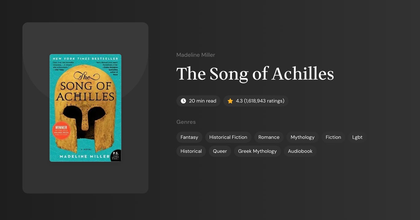 The Song of Achilles Book Summary