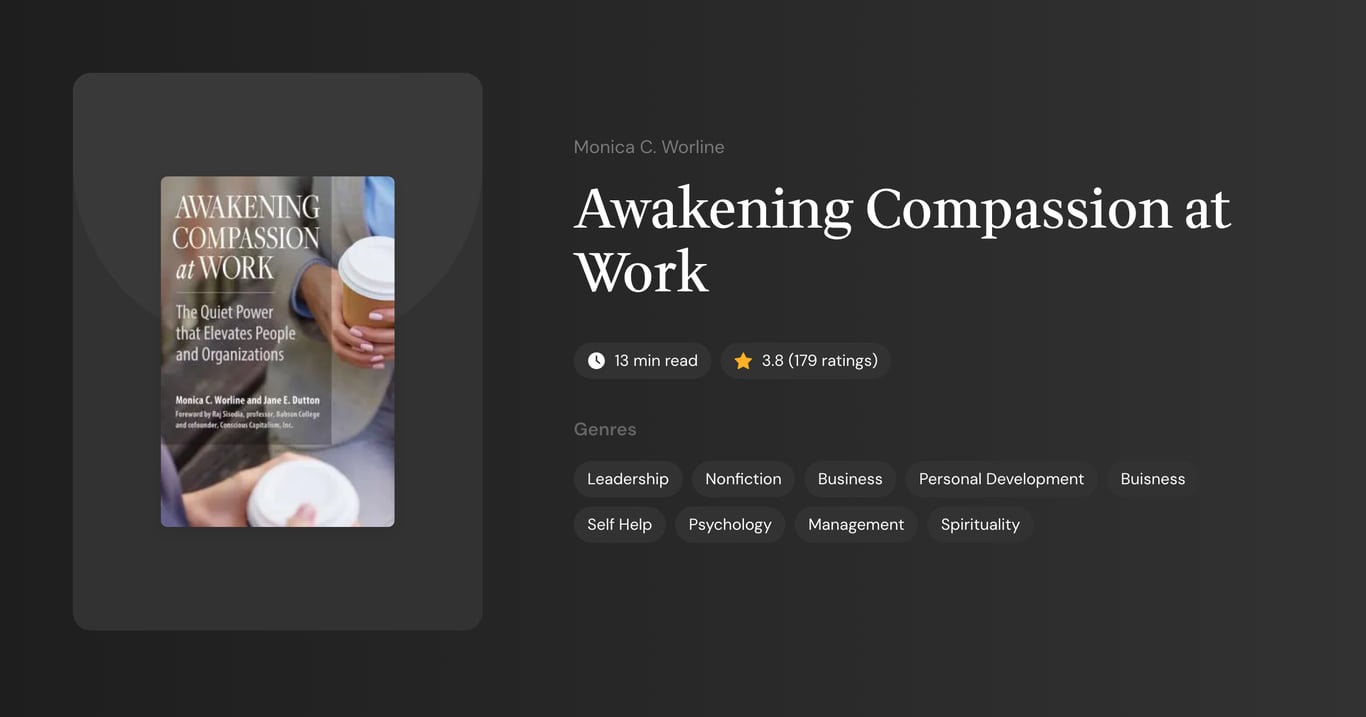Awakening Compassion at Work Book Summary