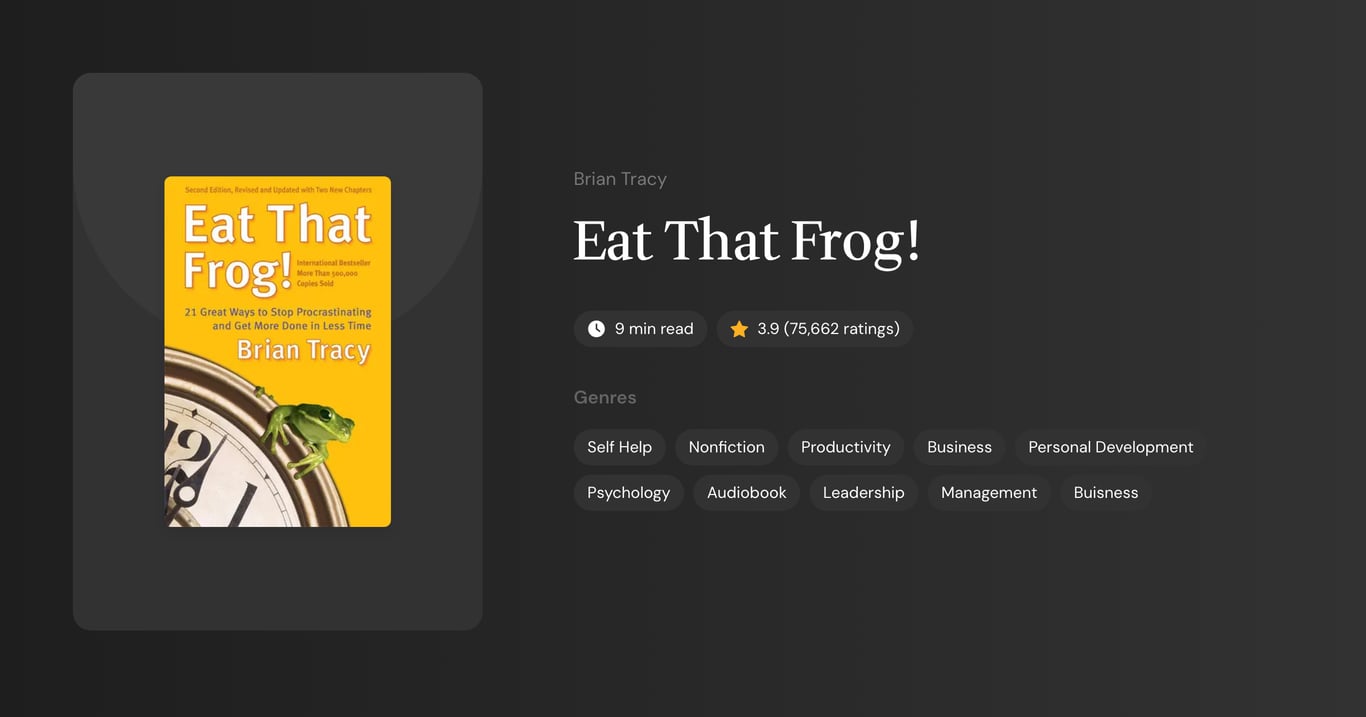 Eat That Frog Book Summary