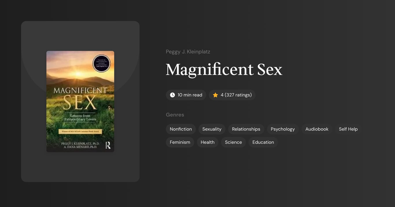 Magnificent Sex Book Summary
