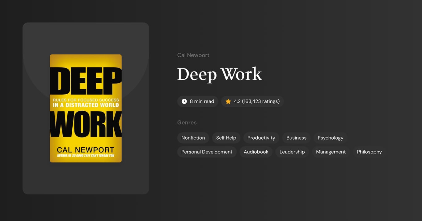 Deep Work Book Summary