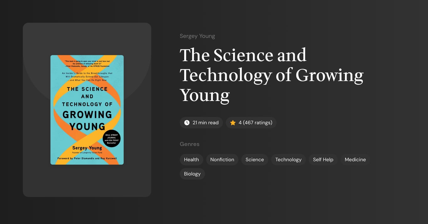 The Science and Technology of Growing Young Book Summary