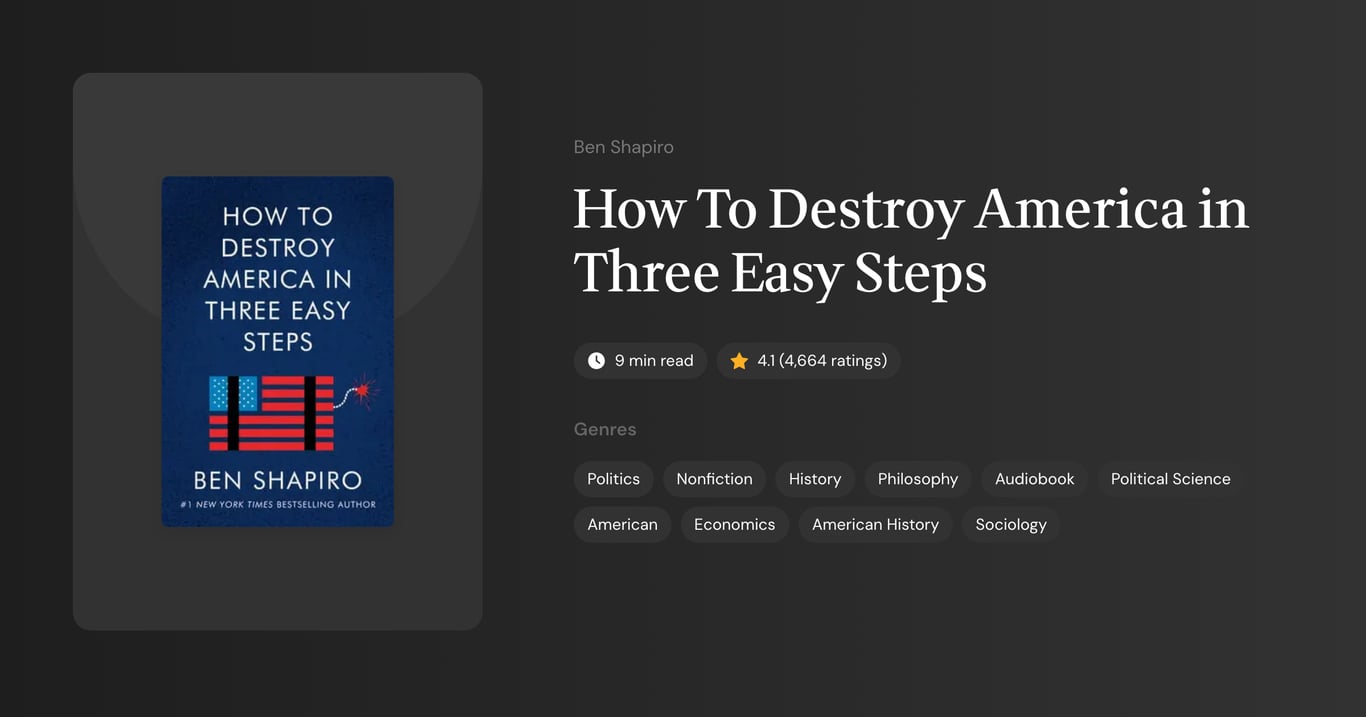 How To Destroy America in Three Easy Steps Book Summary