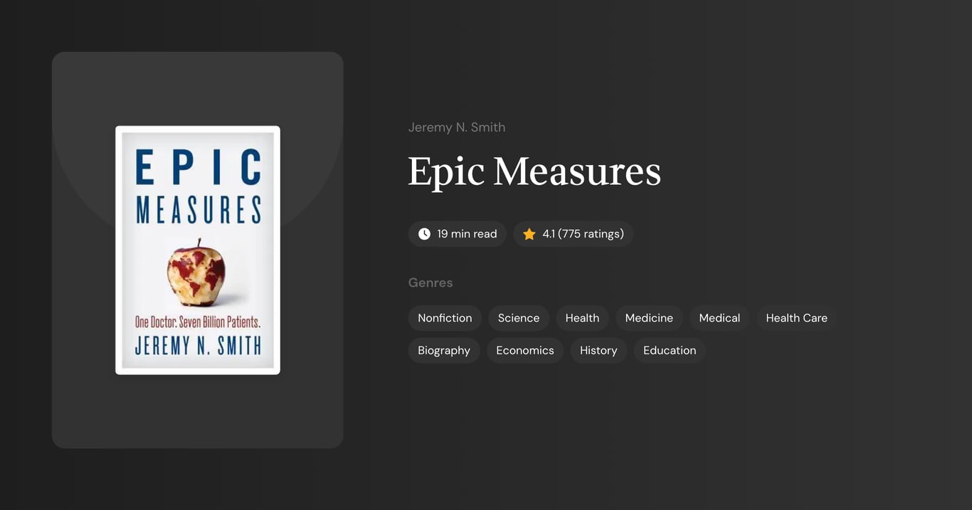 Epic Measures Book Summary
