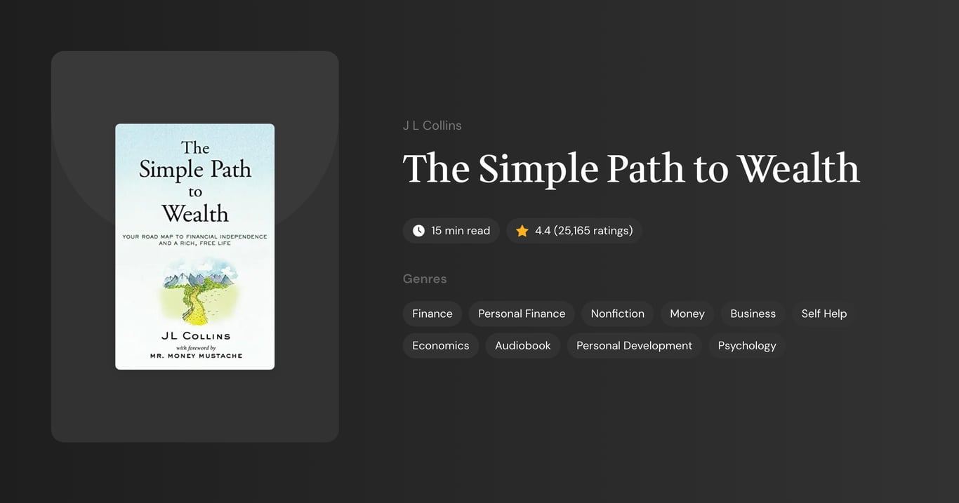 The Simple Path to Wealth Book Summary