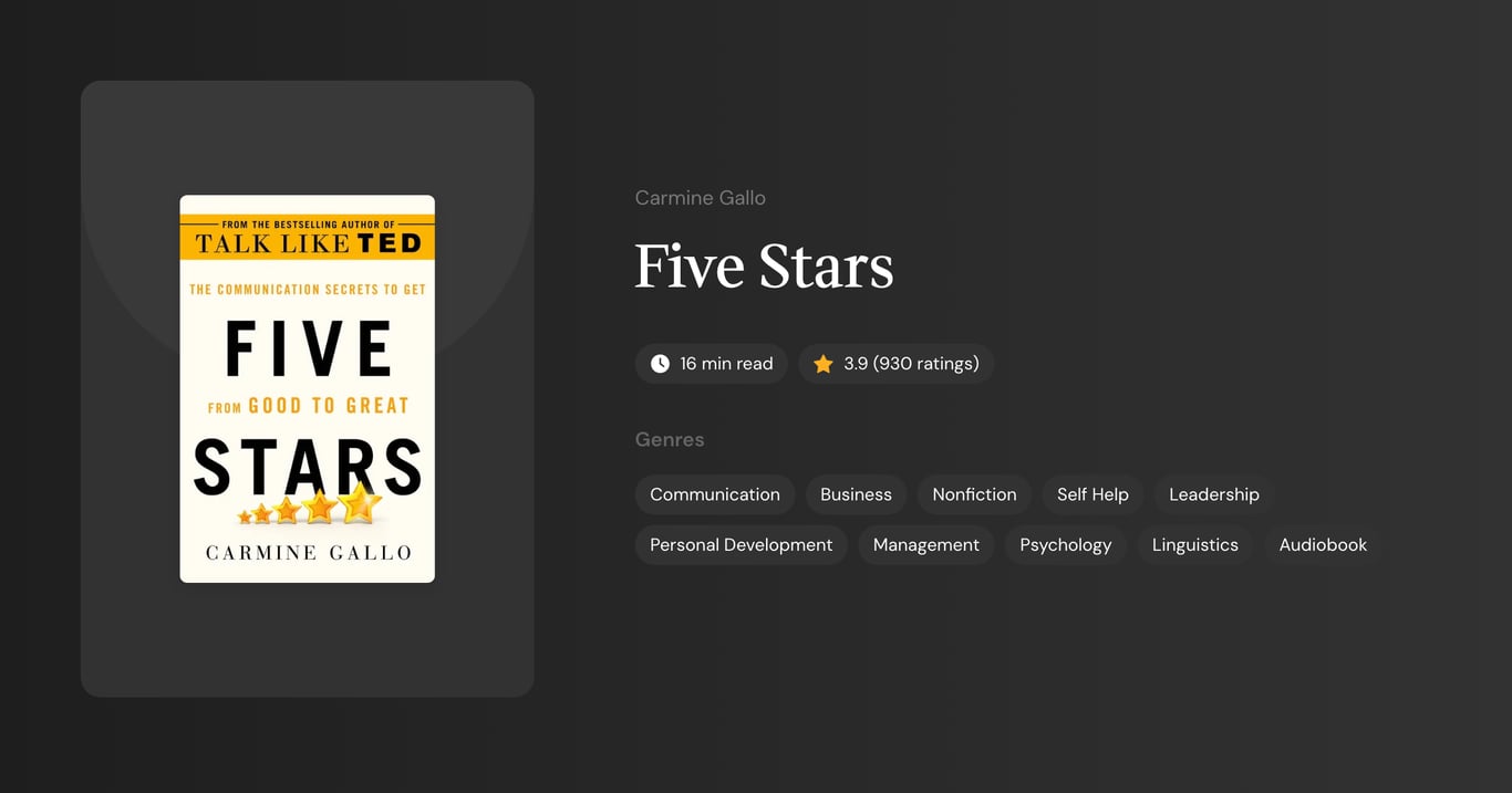 Five Stars Book Summary